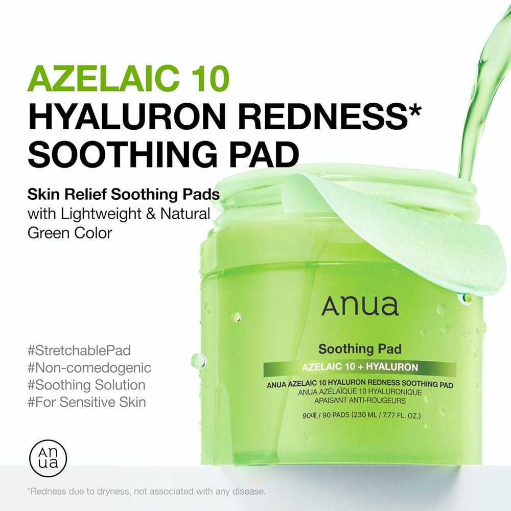 Anua - Azelaic 10 Hyaluron Redness Soothing Pad 90 Pads