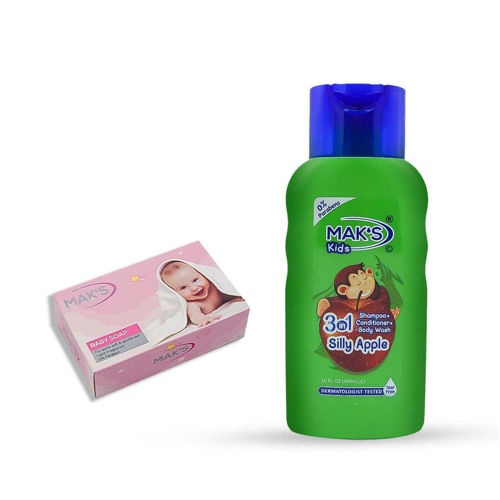 Maks - Kids Silly Apple 3In1 Shampoo + Conditioner & Body Wash - 300ml ...