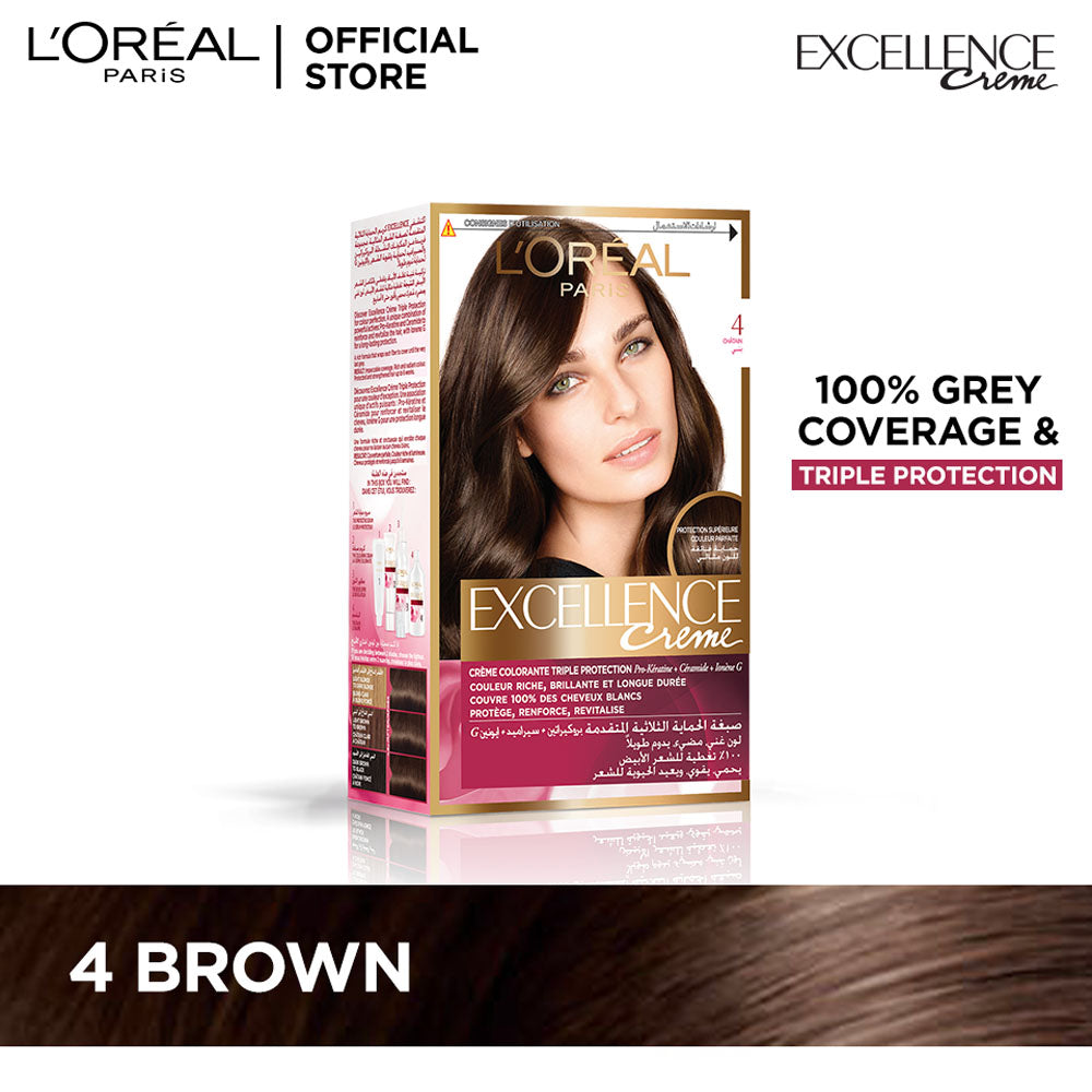 LOreal Paris - Excellence Crème Hair Color - 4 Brown